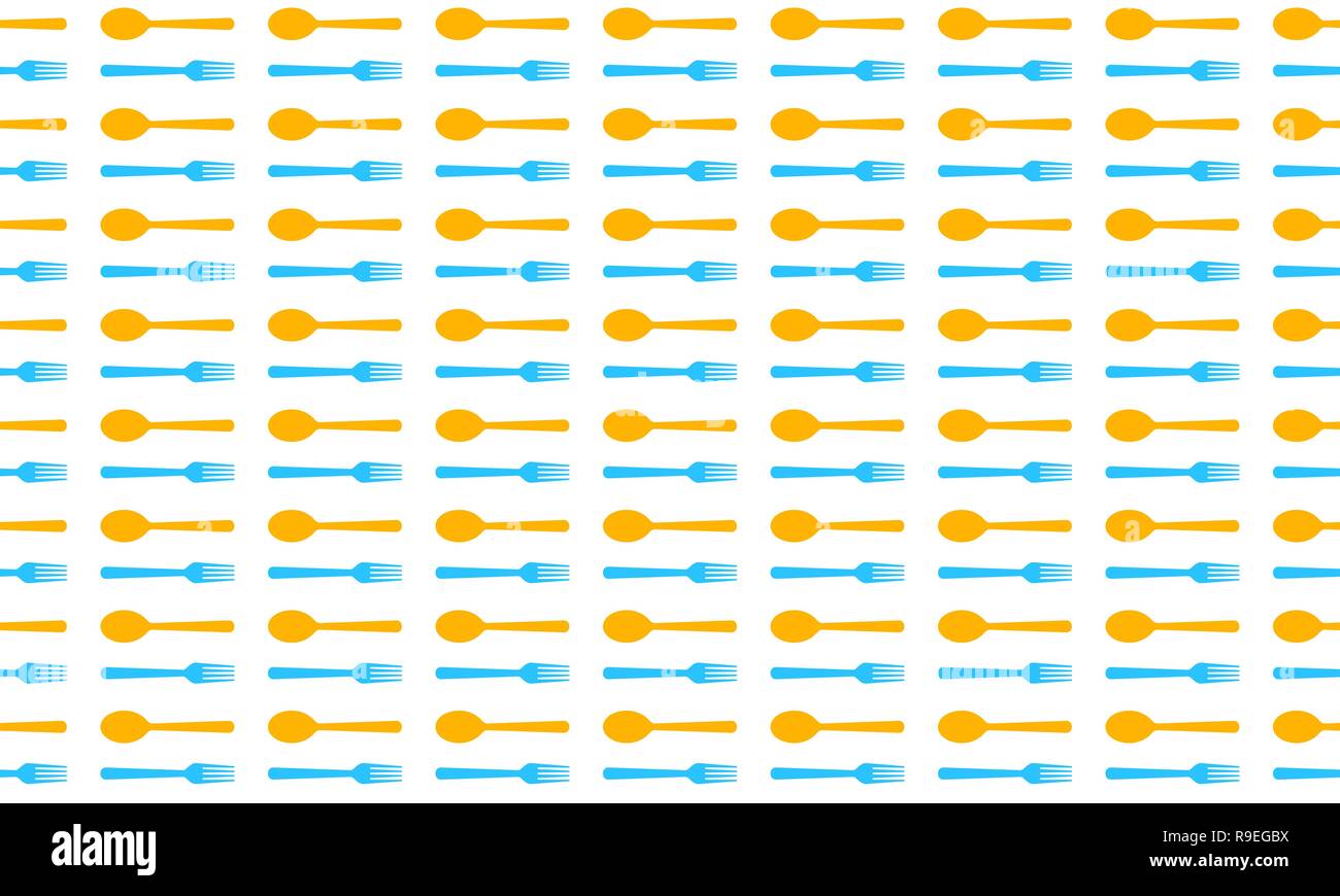 Seamless pattern with spoons and forks. Vector illustration. Abstract ...