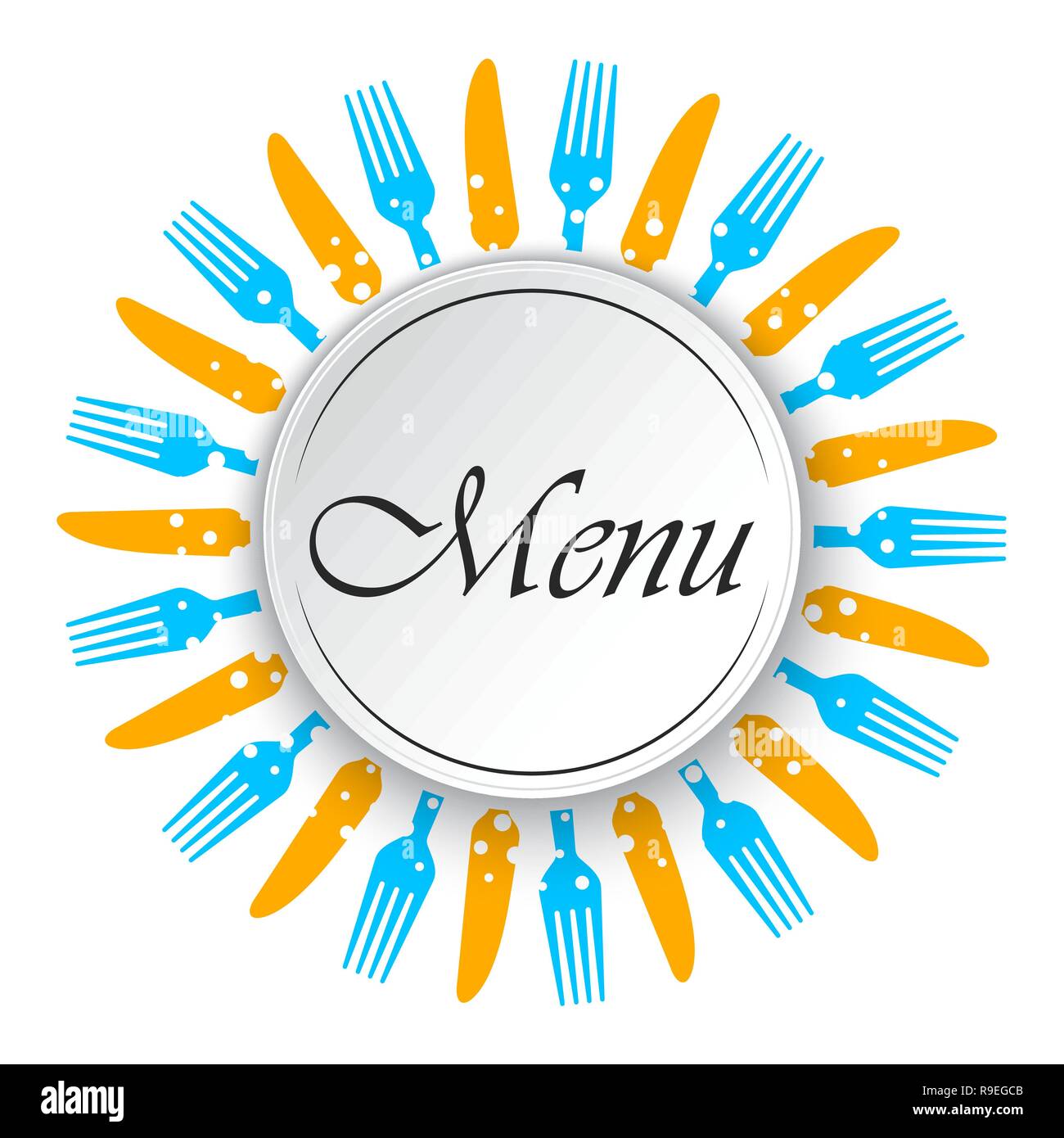 Abstract menu background with knifes and forks. Vector illustration ...