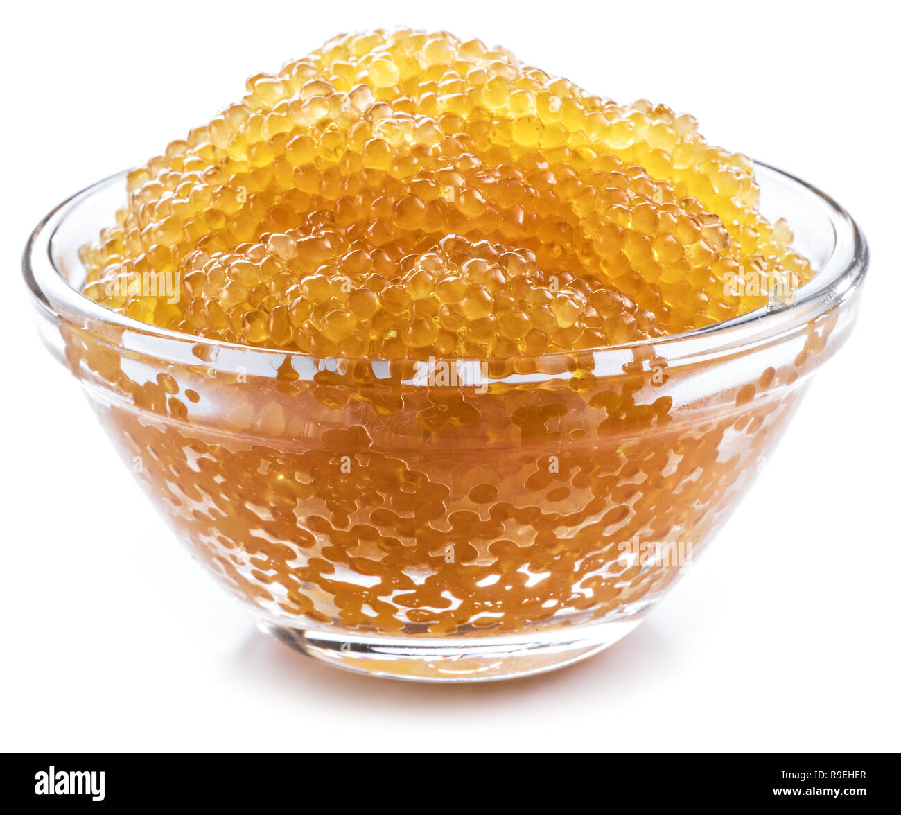 Pike caviar or roe in the bowl on white background Stock Photo - Alamy