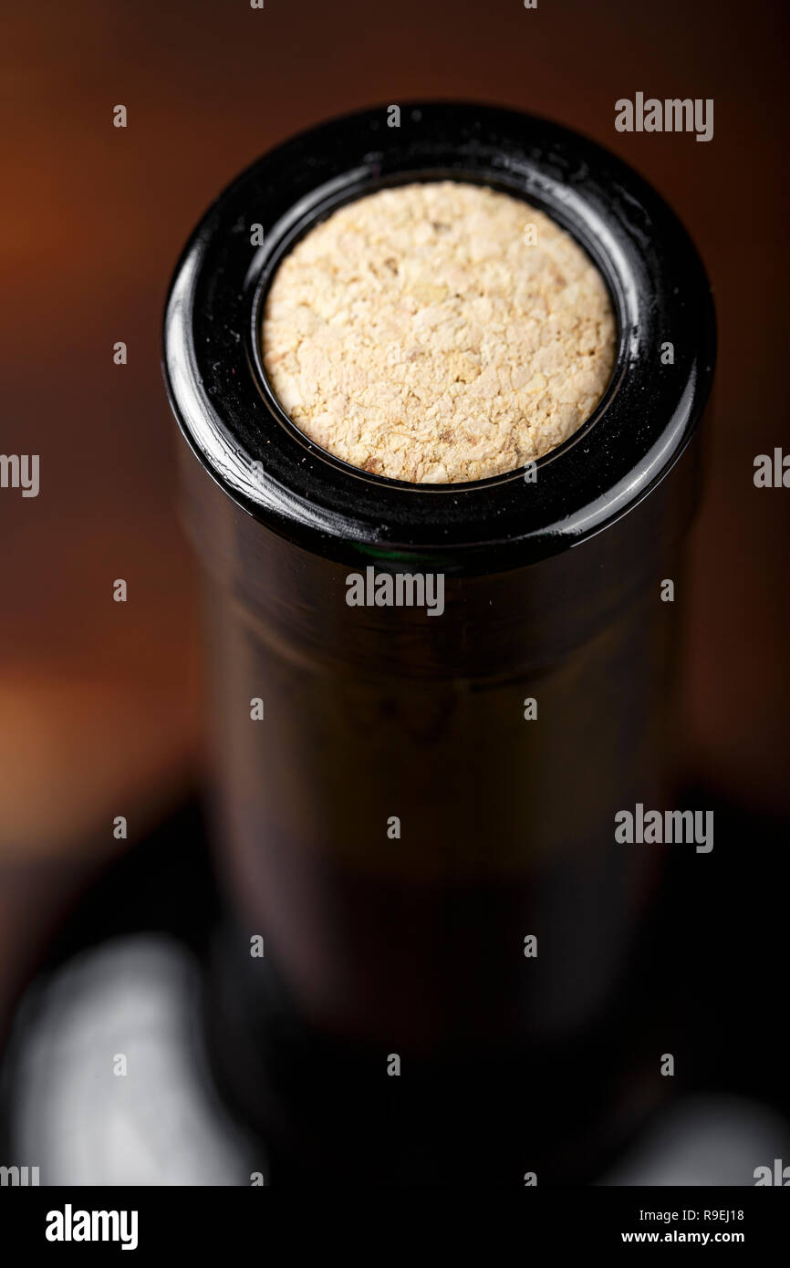 cork in a bottle of wine close up. space for text Stock Photo - Alamy
