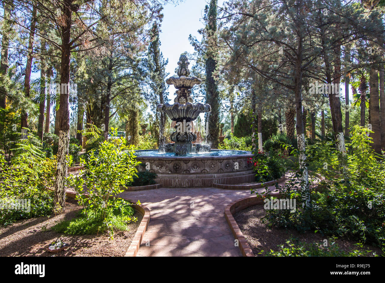 Stone Fountain In Monastery Garden Stock Photo - Alamy
