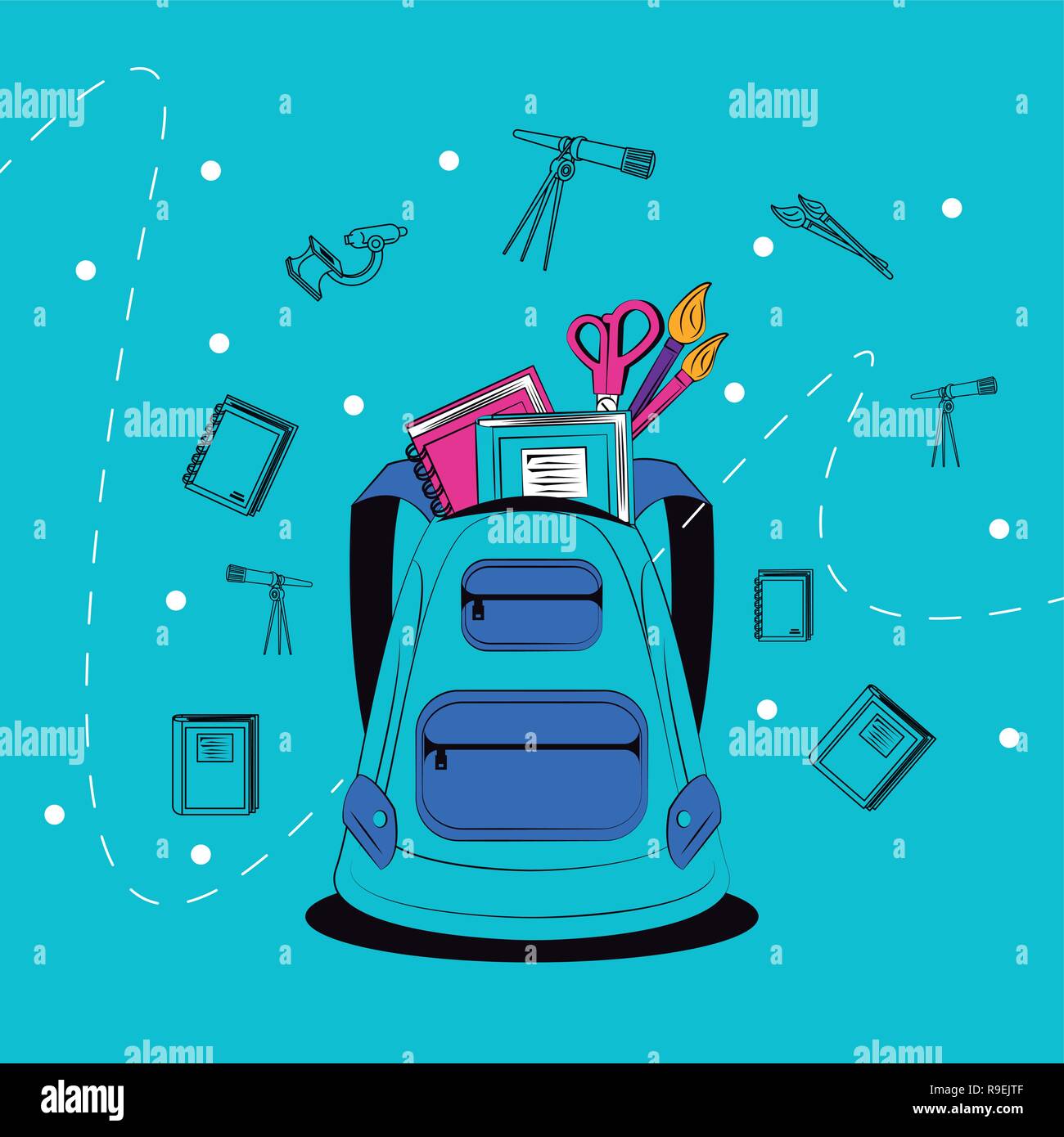 School supplies cartoons Stock Vector Image & Art - Alamy