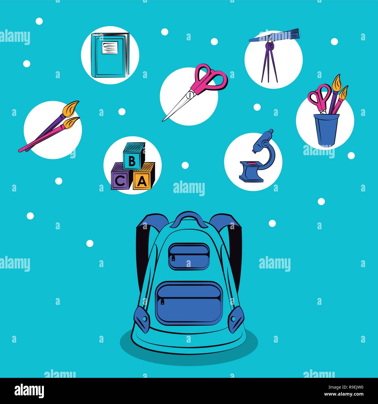 School supplies round icons Stock Vector Image & Art - Alamy