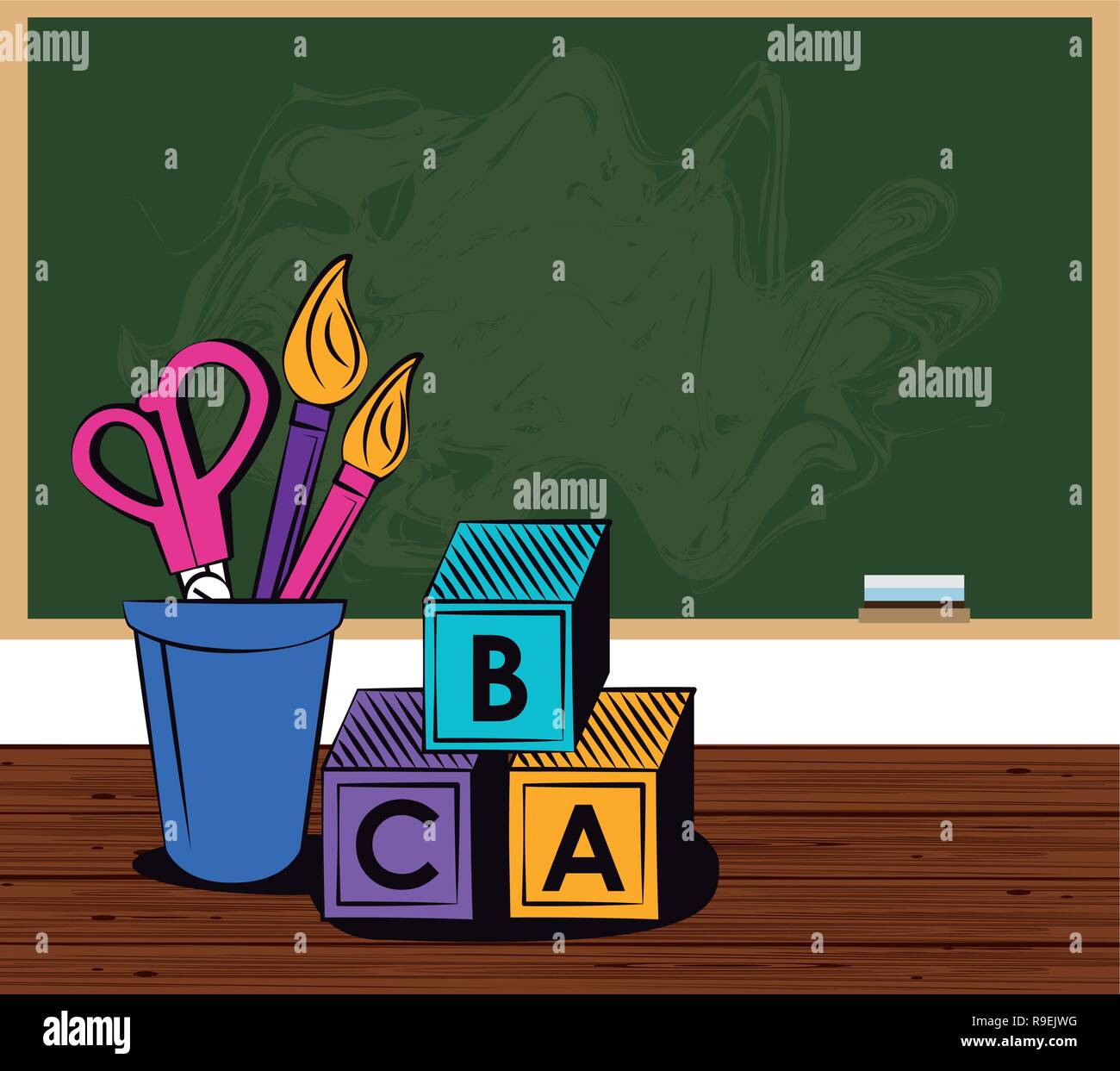 School supplies cartoons Stock Vector Image & Art - Alamy