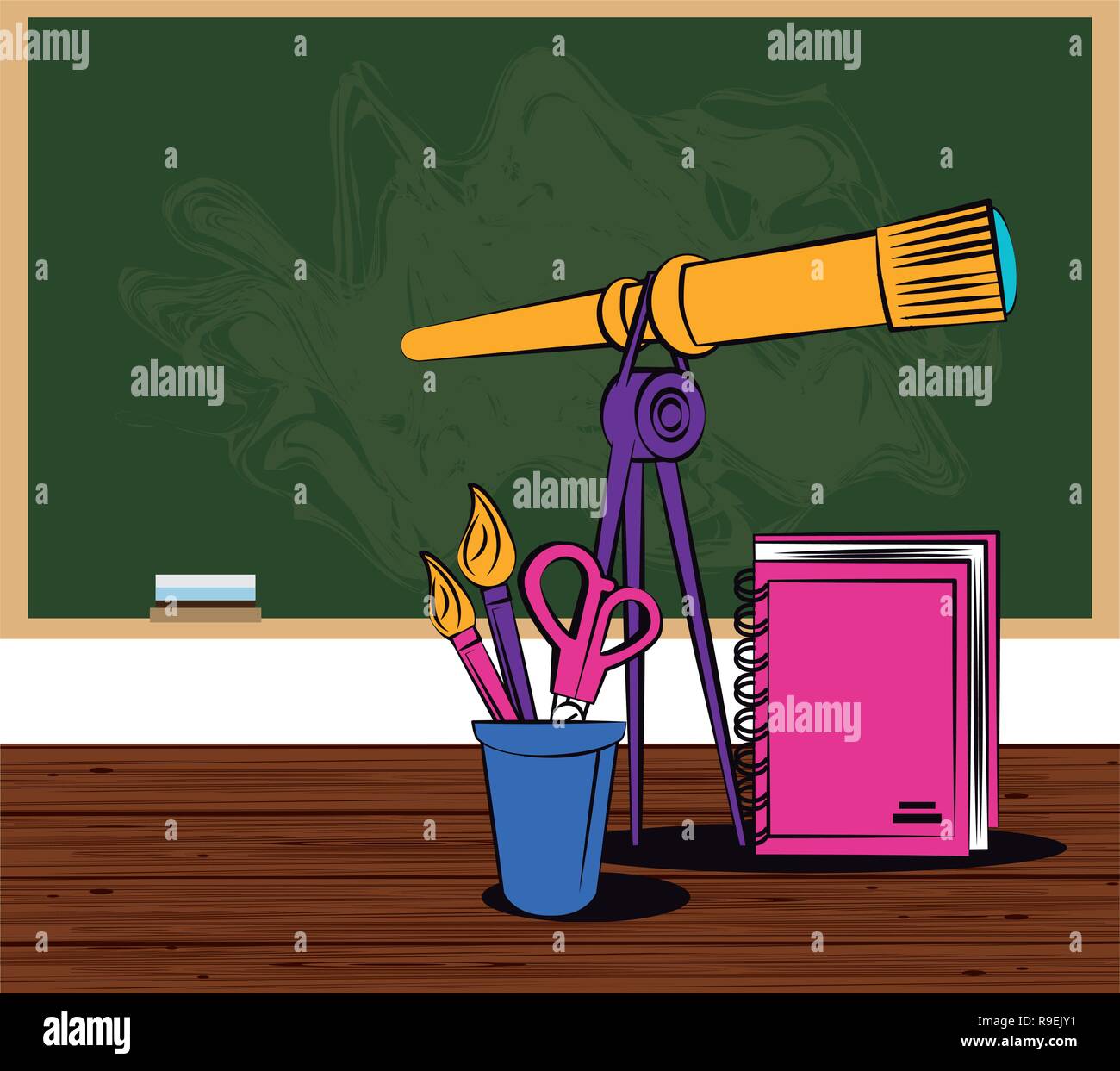 School supplies cartoons Stock Vector Image & Art - Alamy