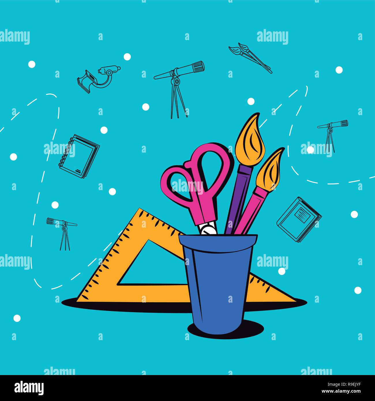 School supplies cartoons Stock Vector Image & Art - Alamy
