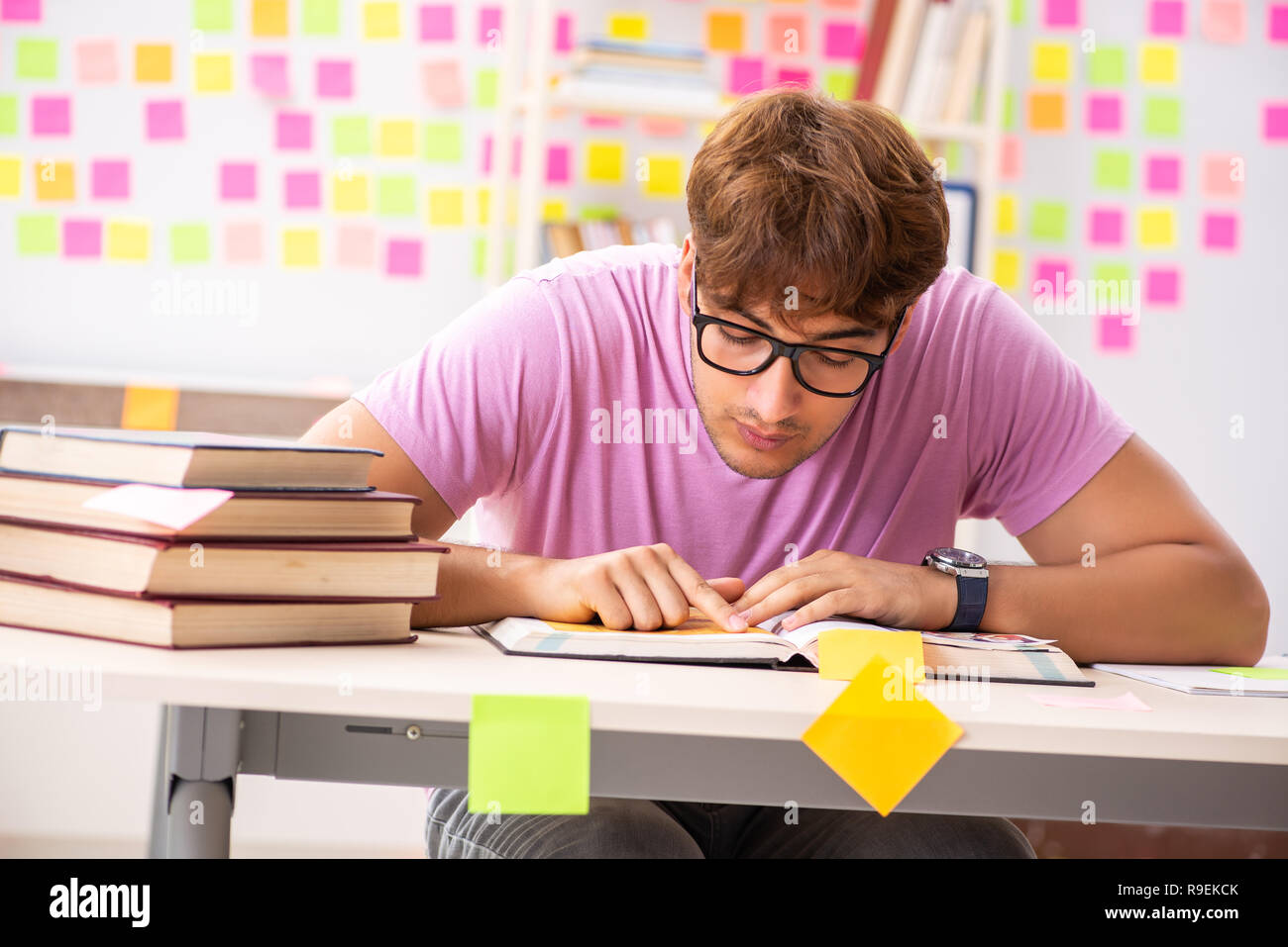 Student preparing for exams with many conflicting priorities Stock ...