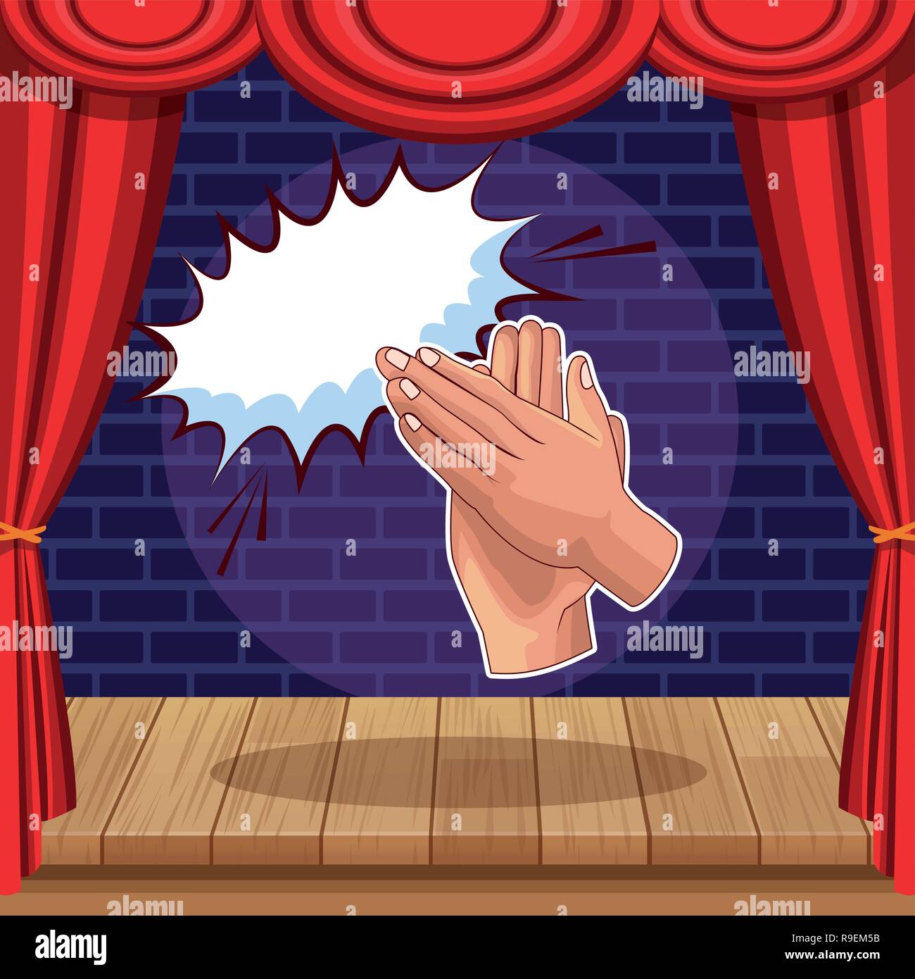 Audience clapping theatre Stock Vector Images - Alamy