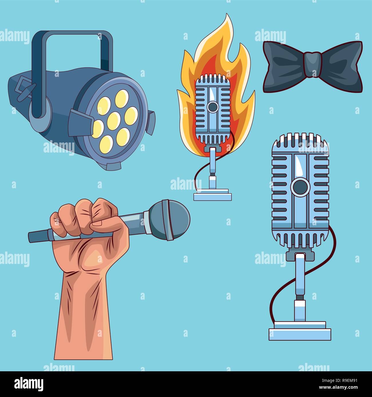 Stage lights concert audience Stock Vector Images - Alamy