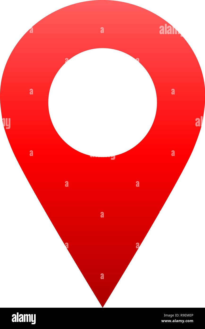 Pin point - red gradient hollow, isolated - vector illustration Stock ...