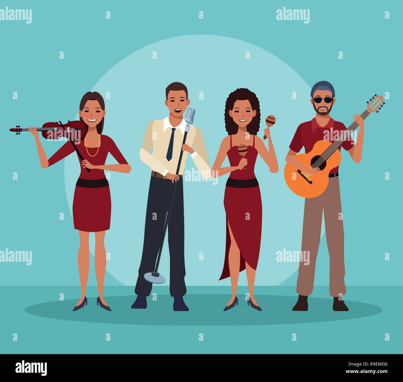 All women musical band Stock Vector Images - Alamy