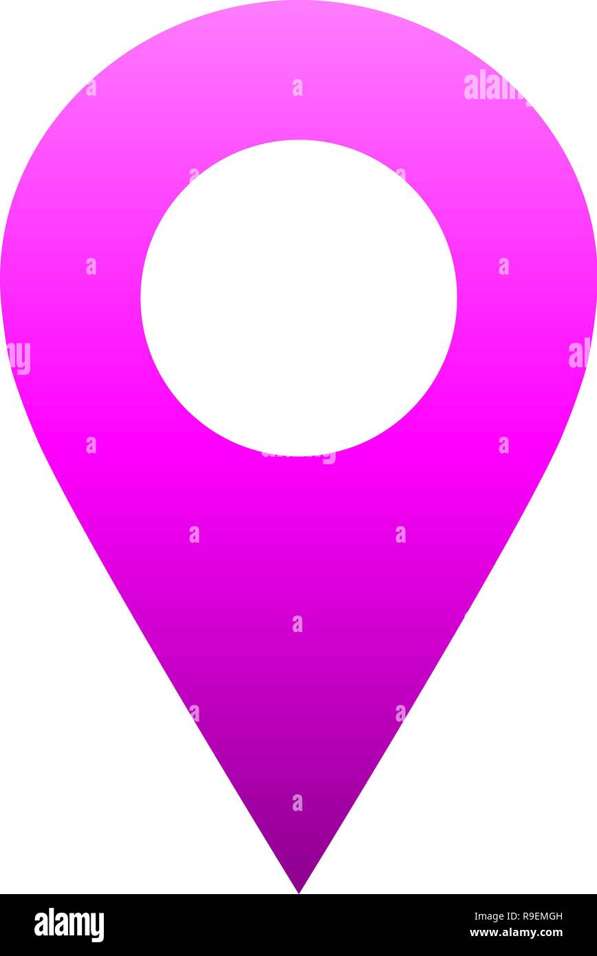 Pin point - purple gradient hollow, isolated - vector illustration ...
