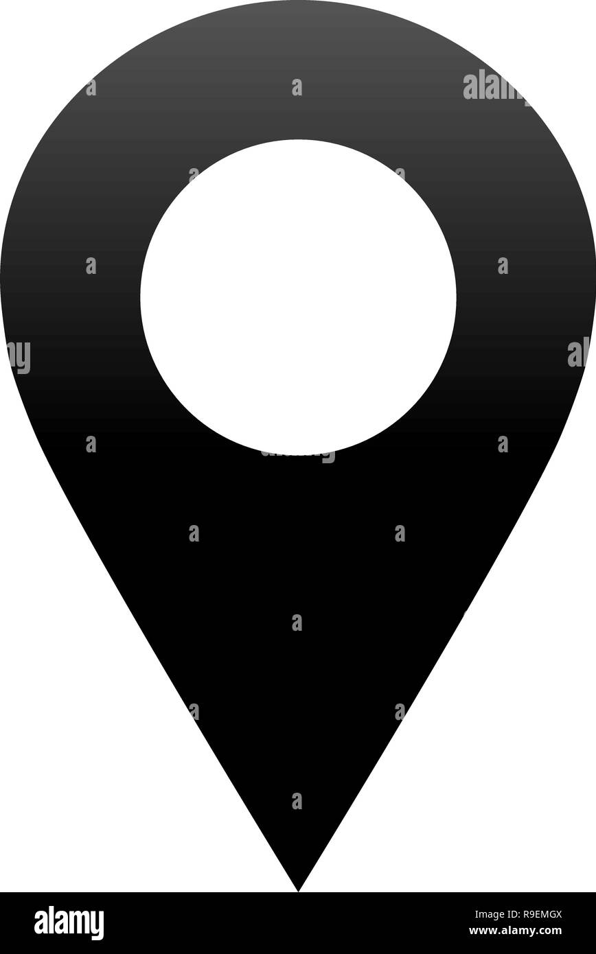 Pin point - black gradient hollow, isolated - vector illustration Stock ...