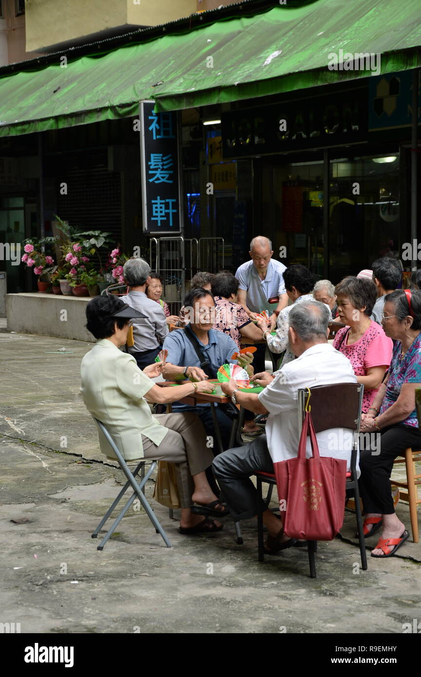 local playing card game in hong kong Stock Photo - Alamy