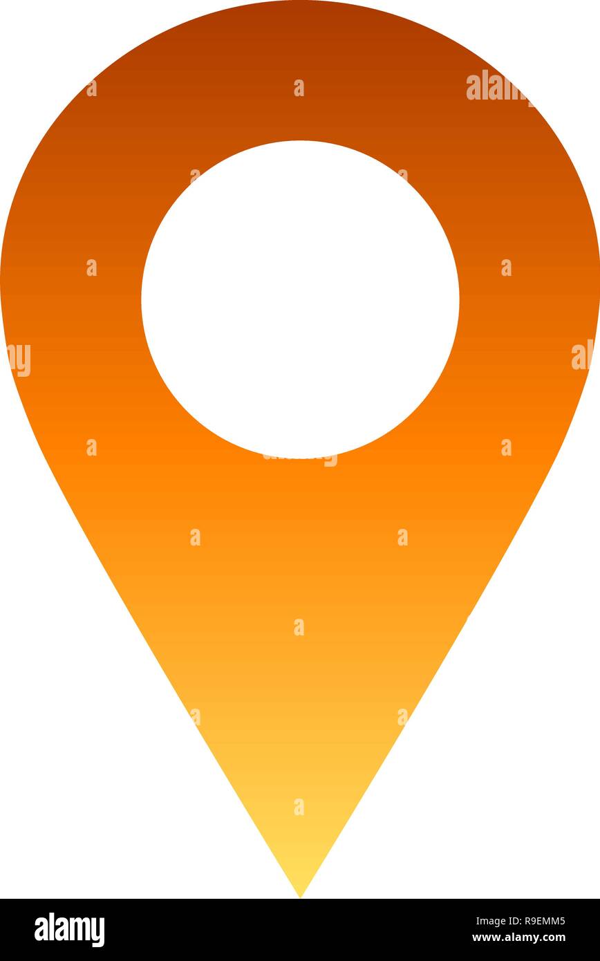 Pin point - orange gradient hollow, isolated - vector illustration ...