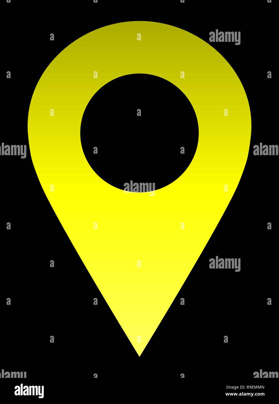 Pin point - yellow gradient hollow, isolated - vector illustration ...