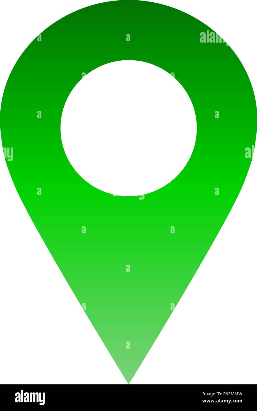 Pin point - green gradient hollow, isolated - vector illustration Stock ...