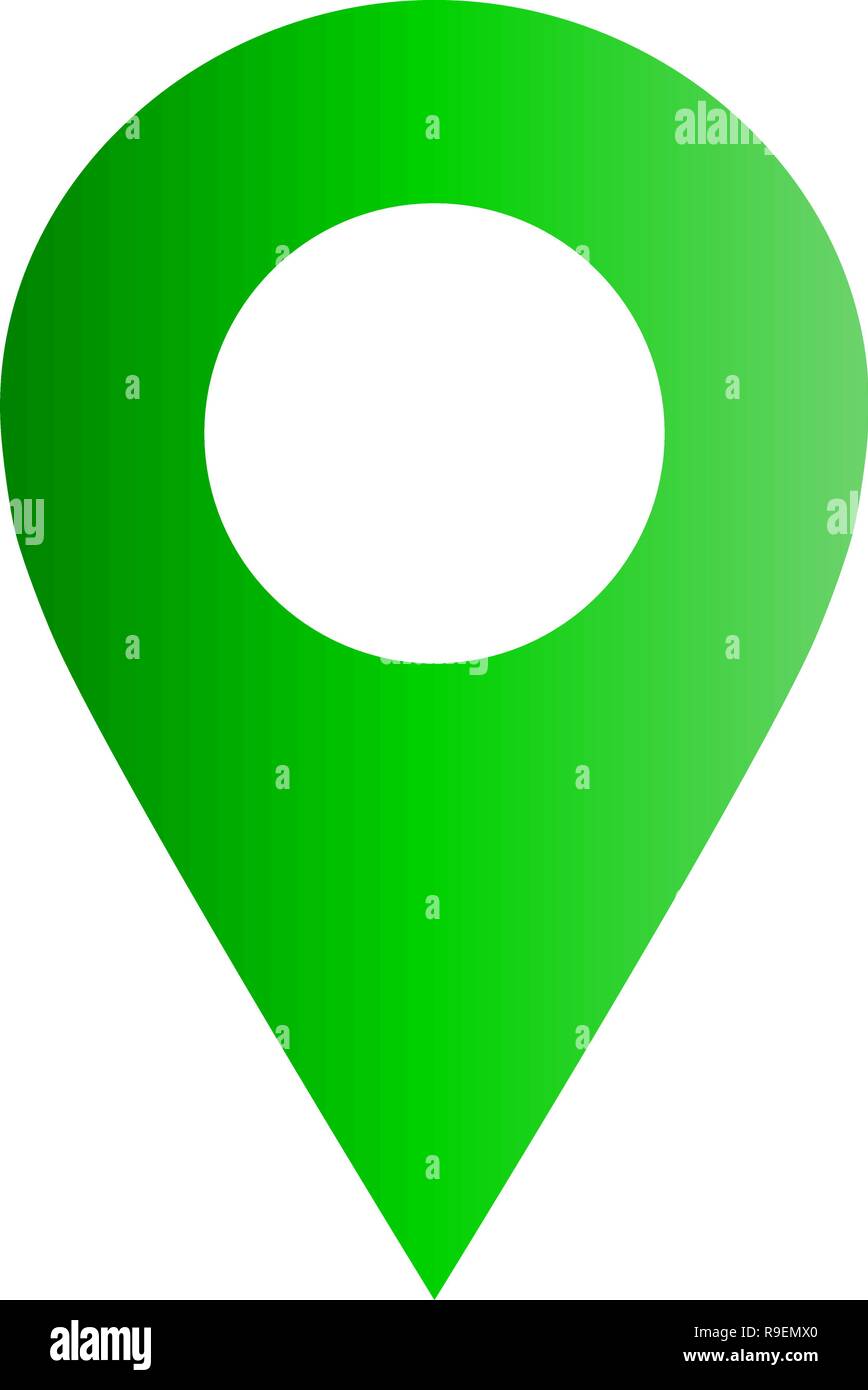 Pin point - green gradient hollow, isolated - vector illustration Stock ...