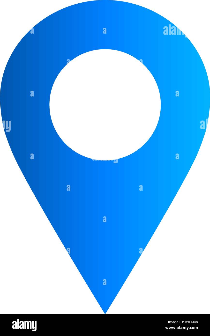 Pin point - blue gradient hollow, isolated - vector illustration Stock ...