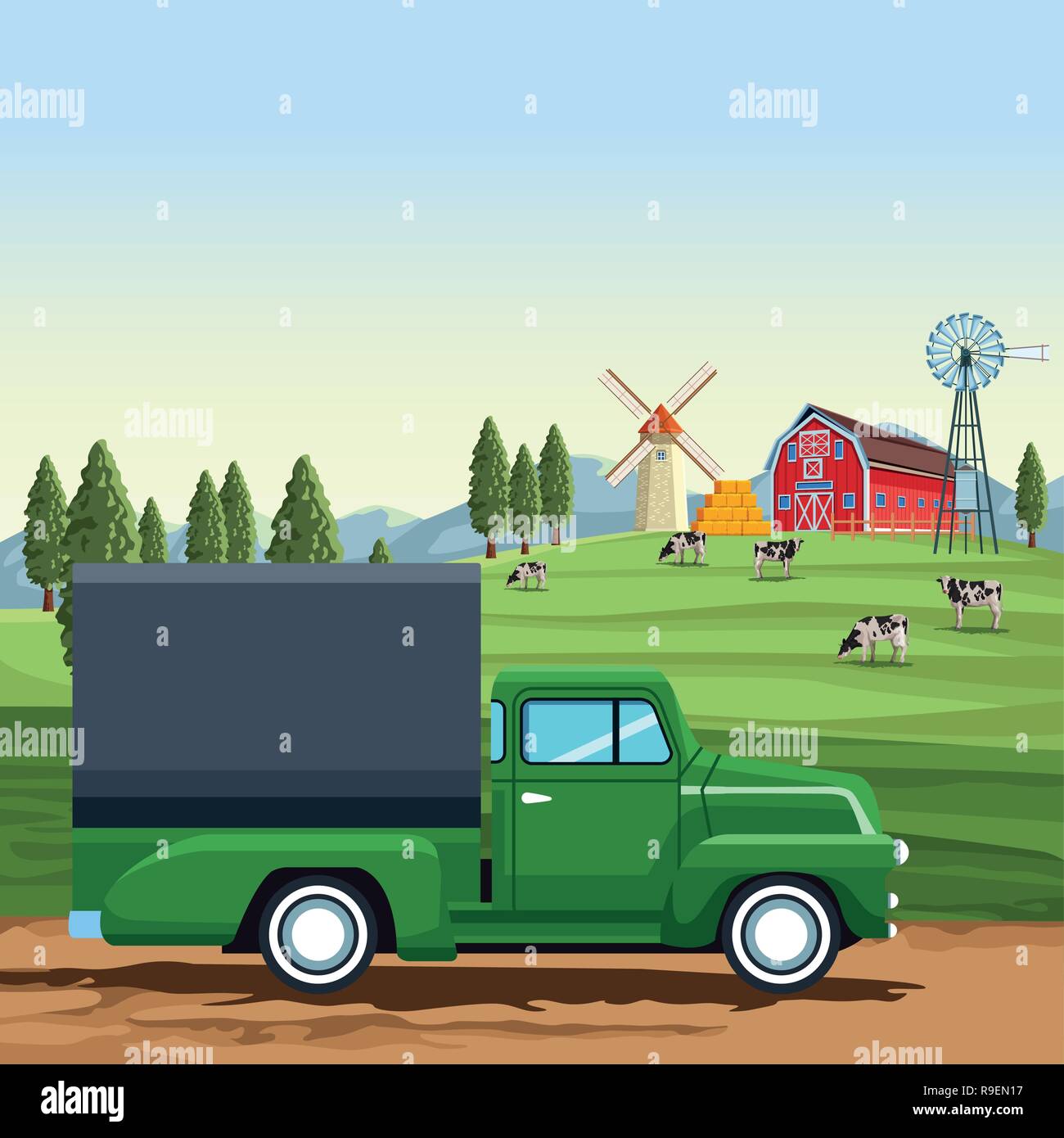 Farm Cargo Truck Stock Vector Image Art Alamy farm-cargo-truck-stock-vector-image-art-alamy