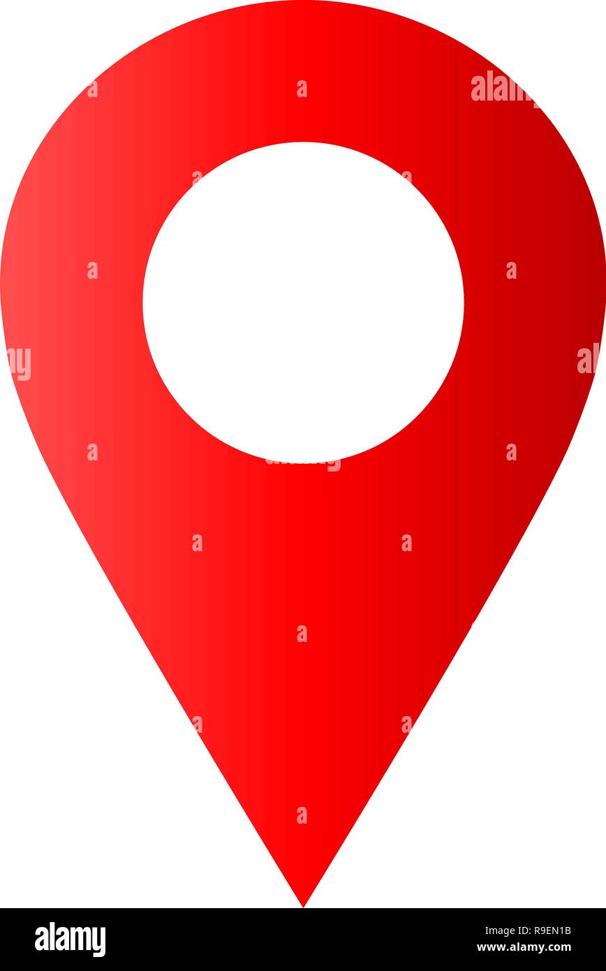 Pin point - red gradient hollow, isolated - vector illustration Stock ...