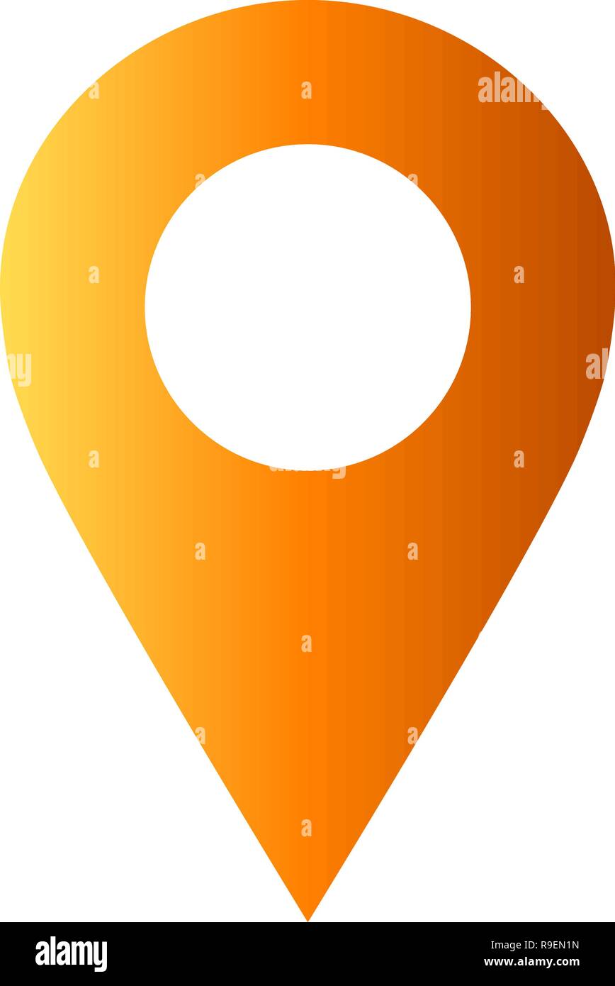 Pin point - orange gradient hollow, isolated - vector illustration ...