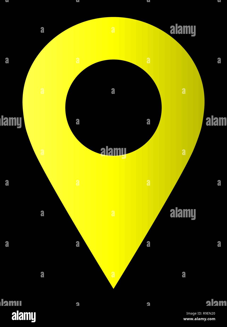 Pin point - yellow gradient hollow, isolated - vector illustration ...
