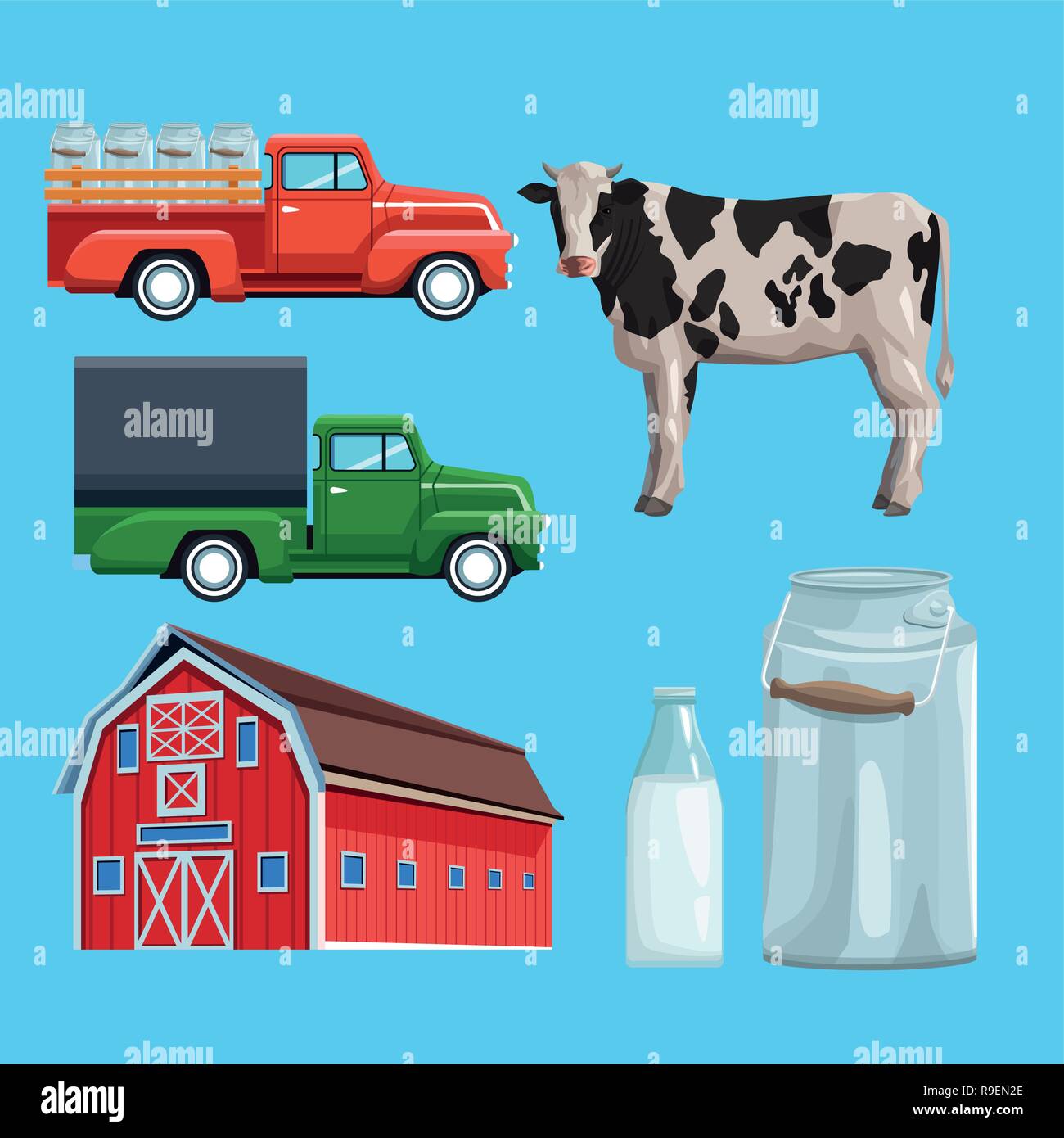 farm set of cartoons Stock Vector Image & Art - Alamy