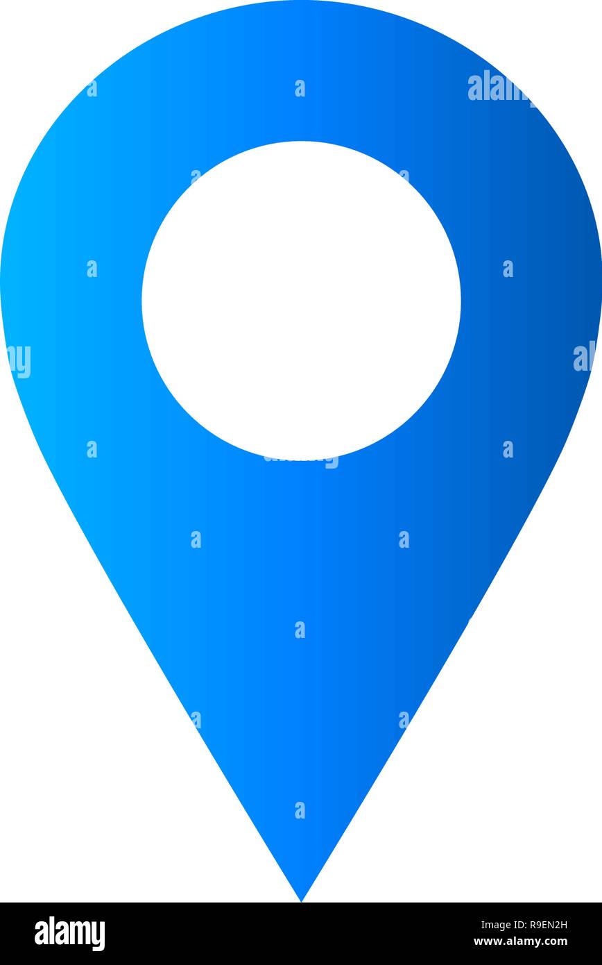 Pin point - blue gradient hollow, isolated - vector illustration Stock ...