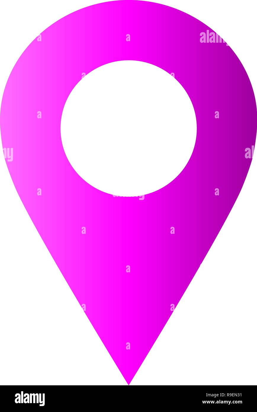 Pin point - purple gradient hollow, isolated - vector illustration ...