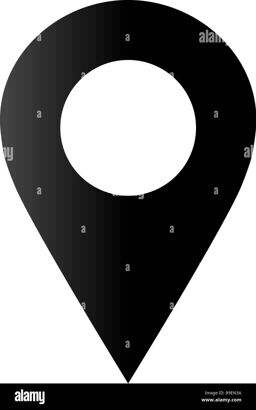 Pin point - black gradient hollow, isolated - vector illustration Stock ...