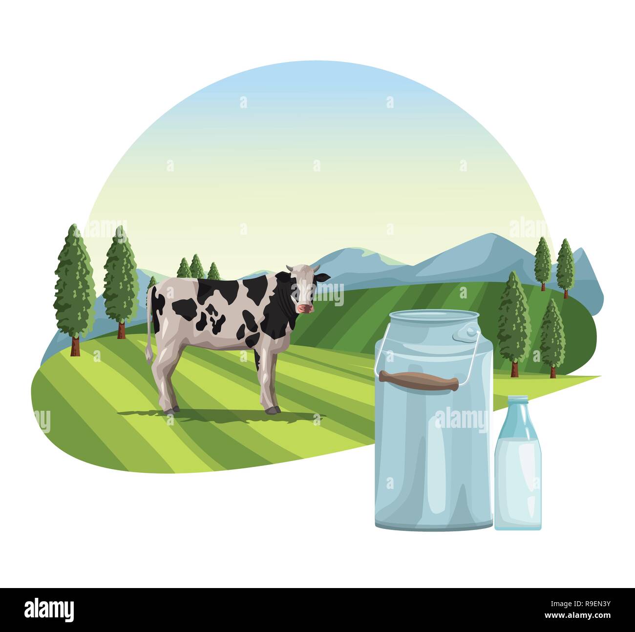 Farm milk natural Stock Vector Image & Art - Alamy