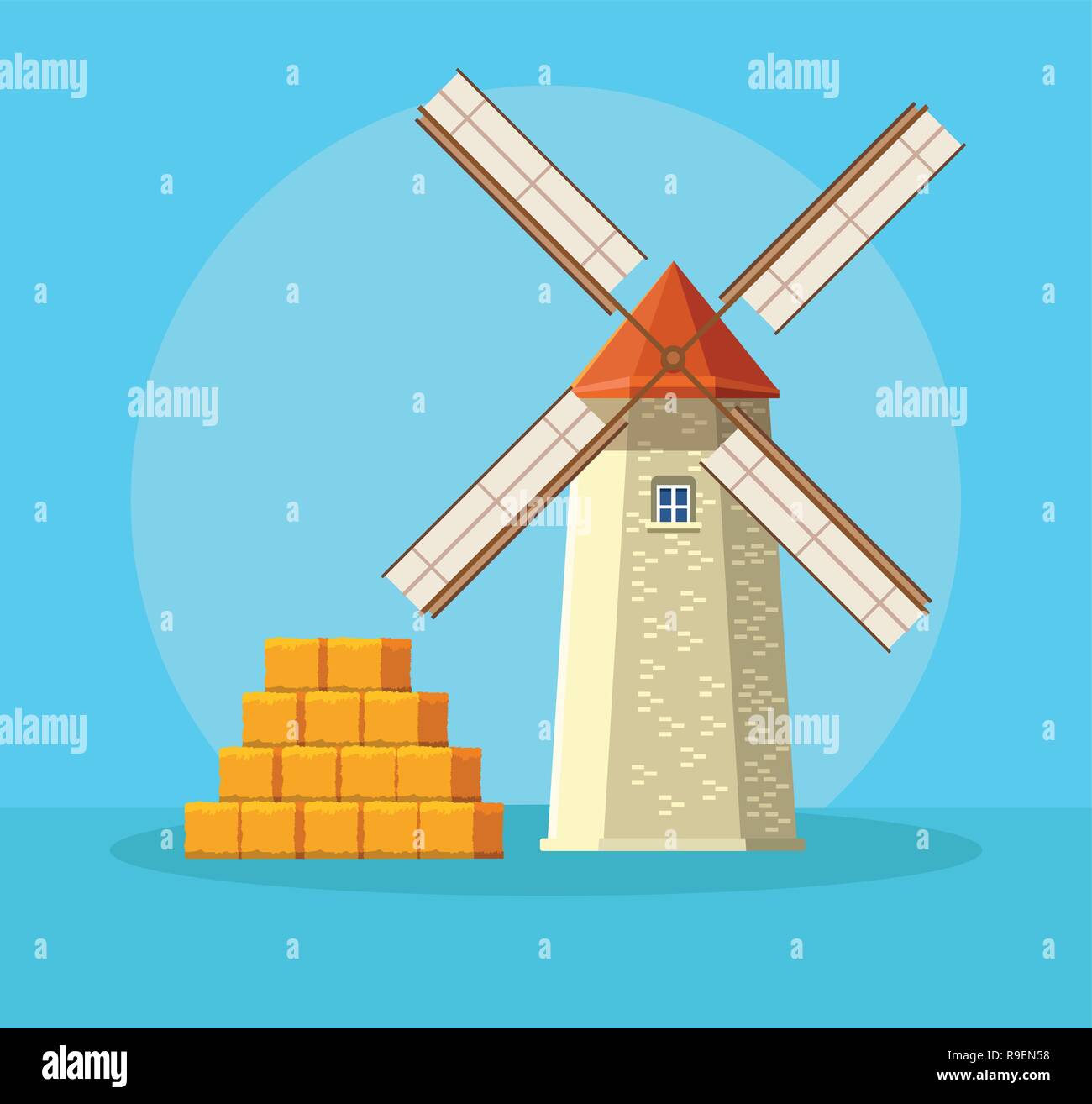 farm windmill with straws Stock Vector Image & Art - Alamy