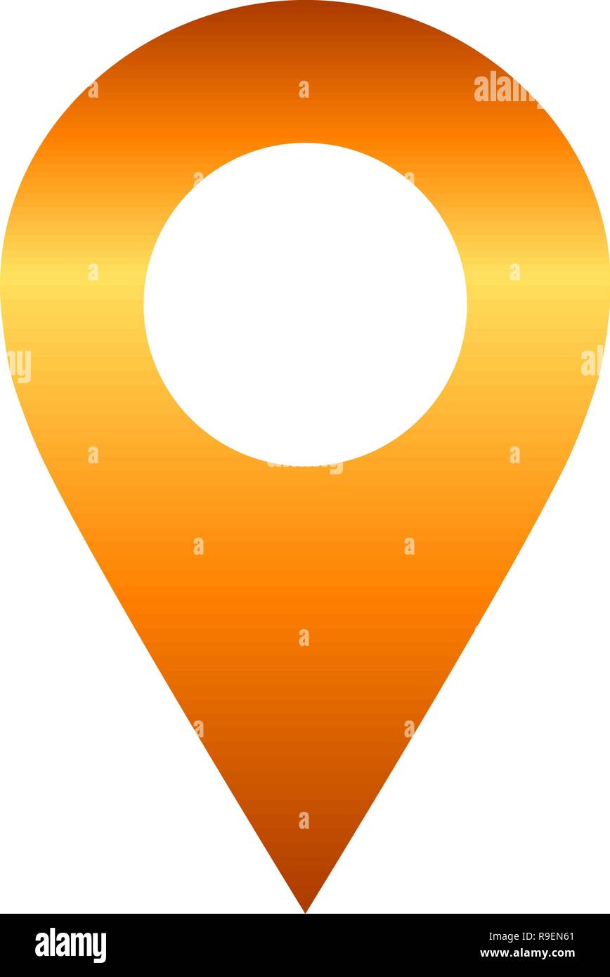 Pin point - orange gradient hollow, isolated - vector illustration ...
