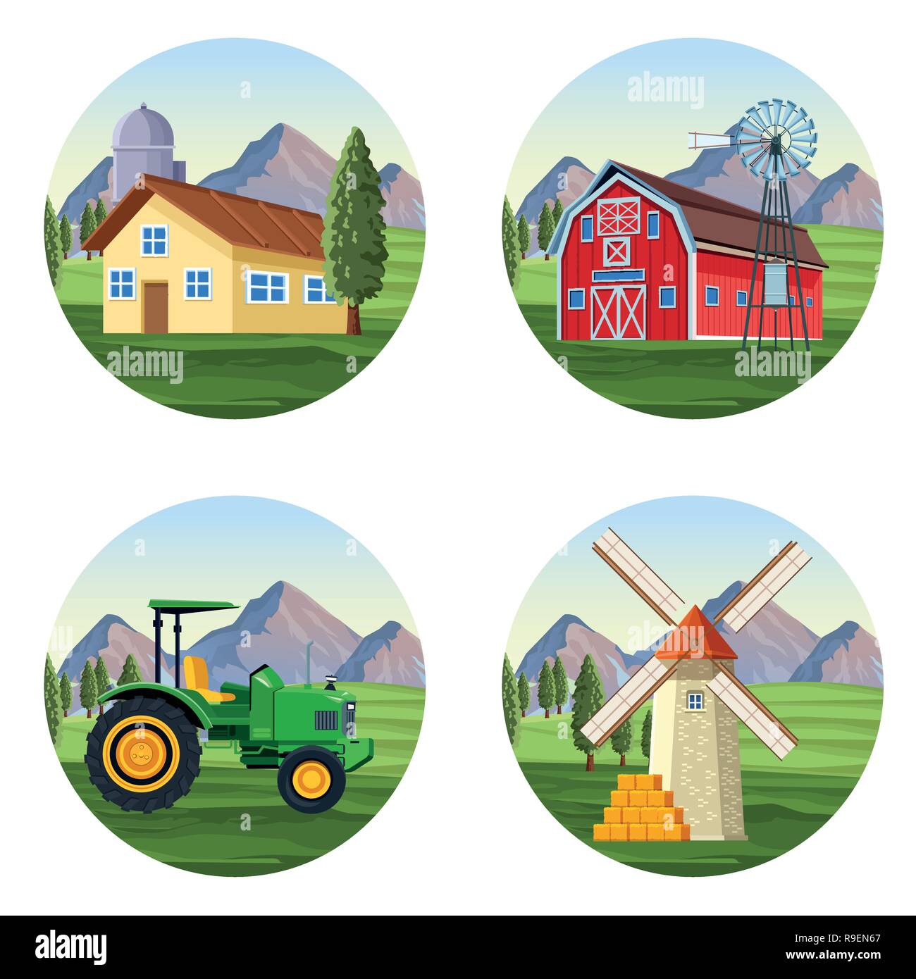 Farm cartoons set Stock Vector Image & Art - Alamy