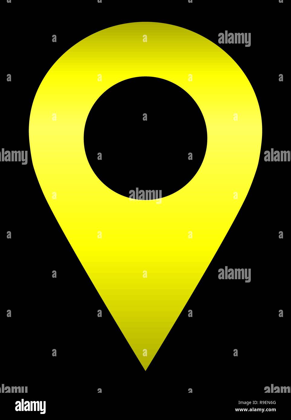 Pin point - yellow gradient hollow, isolated - vector illustration ...
