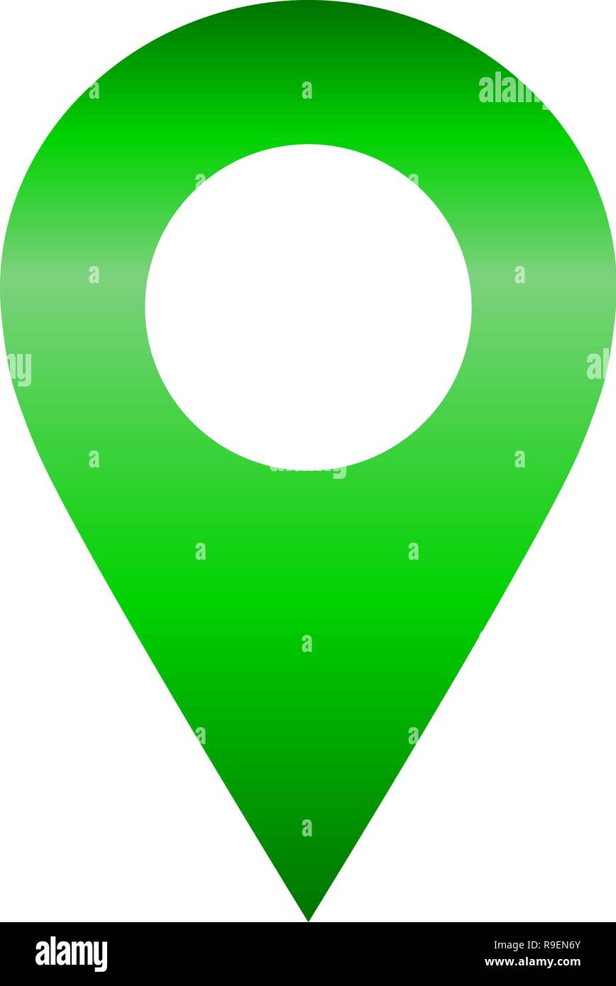 Pin point - green gradient hollow, isolated - vector illustration Stock ...