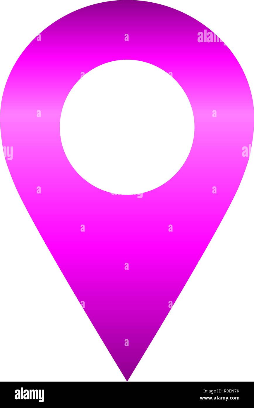 Pin point - purple gradient hollow, isolated - vector illustration ...