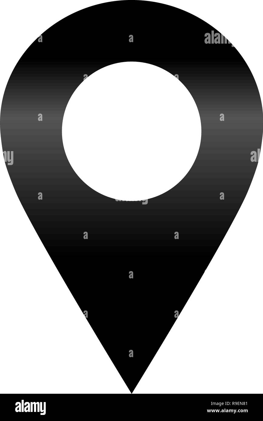 Pin point - black gradient hollow, isolated - vector illustration Stock ...
