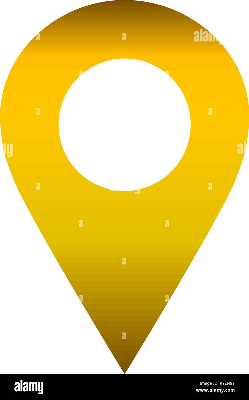 Pin point - golden gradient hollow, isolated - vector illustration ...