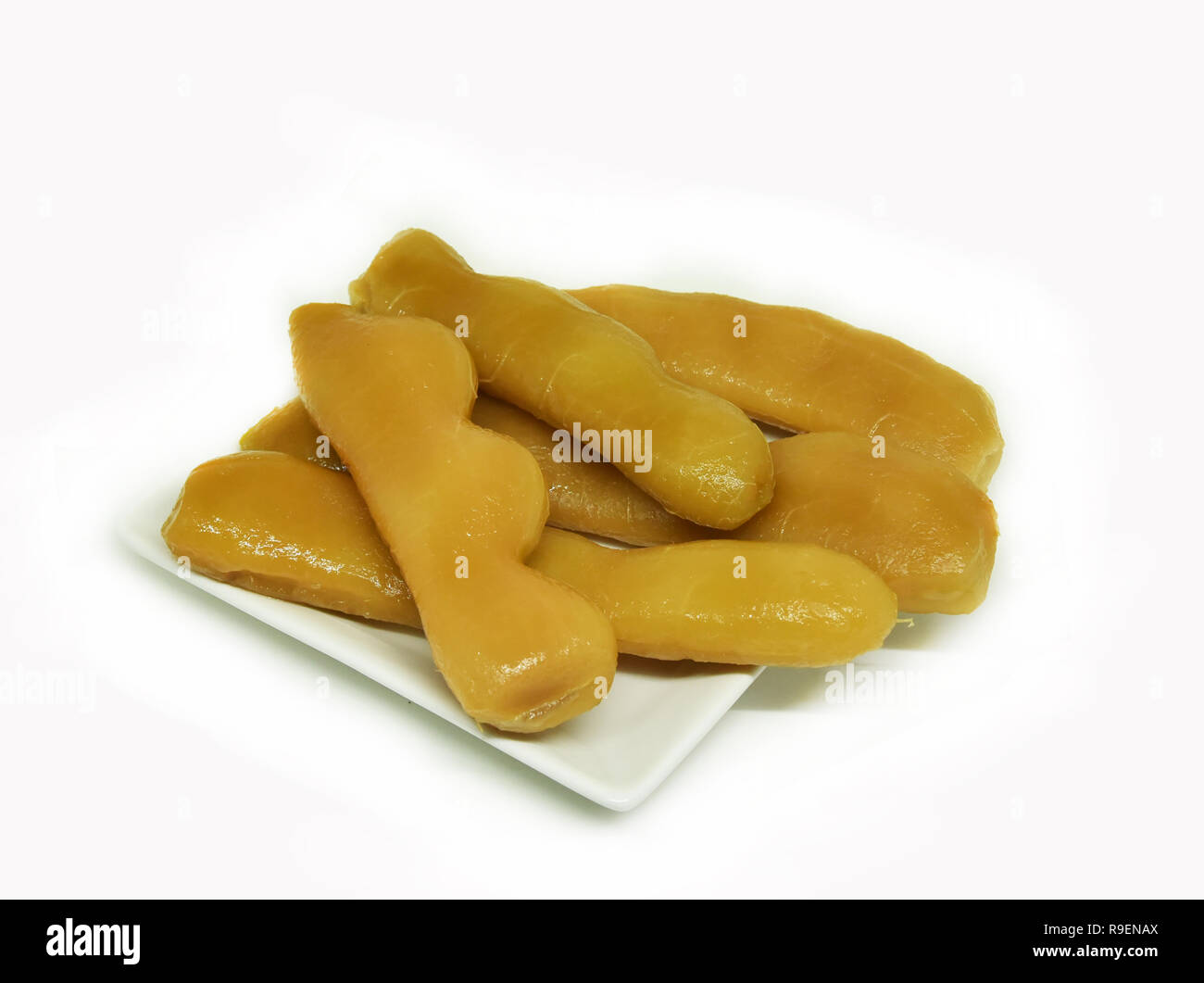preserved sweet tamarind fruit isolated / tropical fruit peeled ...