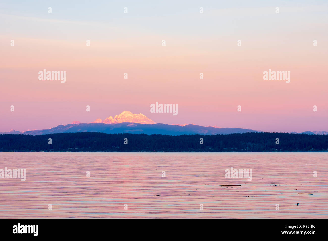 Sunset on Mount Baker, Washington Stock Photo - Alamy