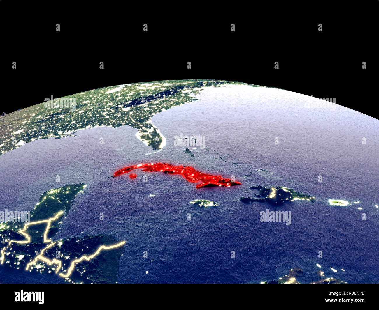 Cuba map with mountains hi-res stock photography and images - Alamy