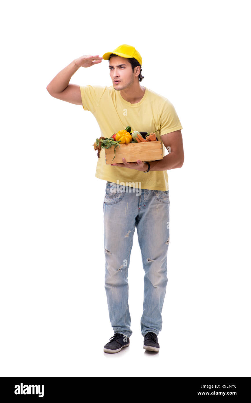 Concept of shopping delivery isolated on white background Stock Photo ...