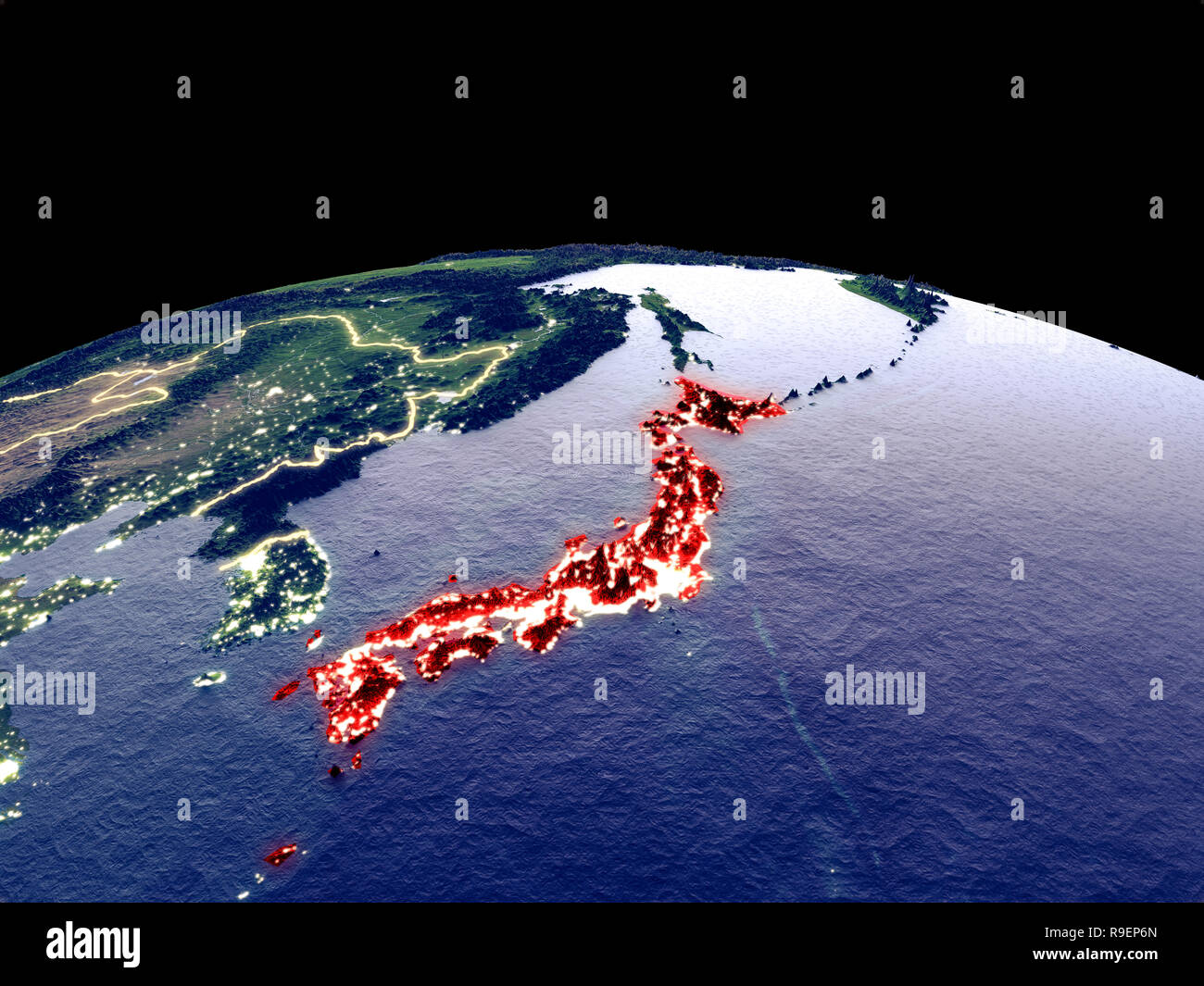 Earth from space night japan hi-res stock photography and images - Alamy