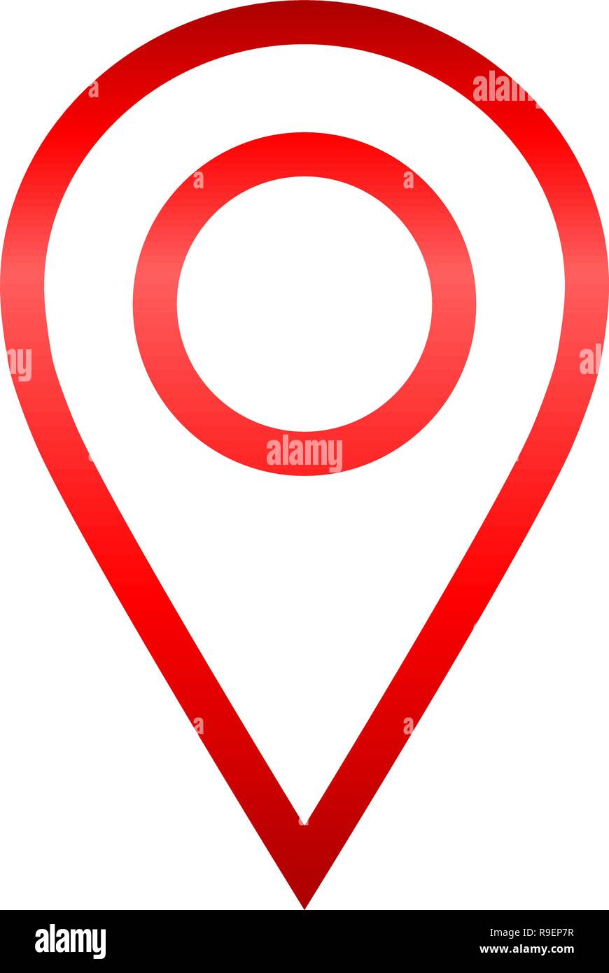 Pin point - red gradient outlined, isolated - vector illustration Stock ...