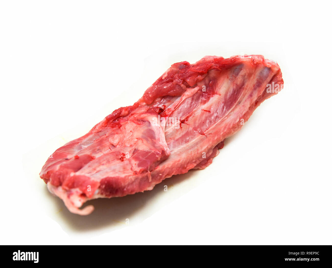 Spare ribs isolated / Raw pork ribs bone spare ribs isolated on white ...
