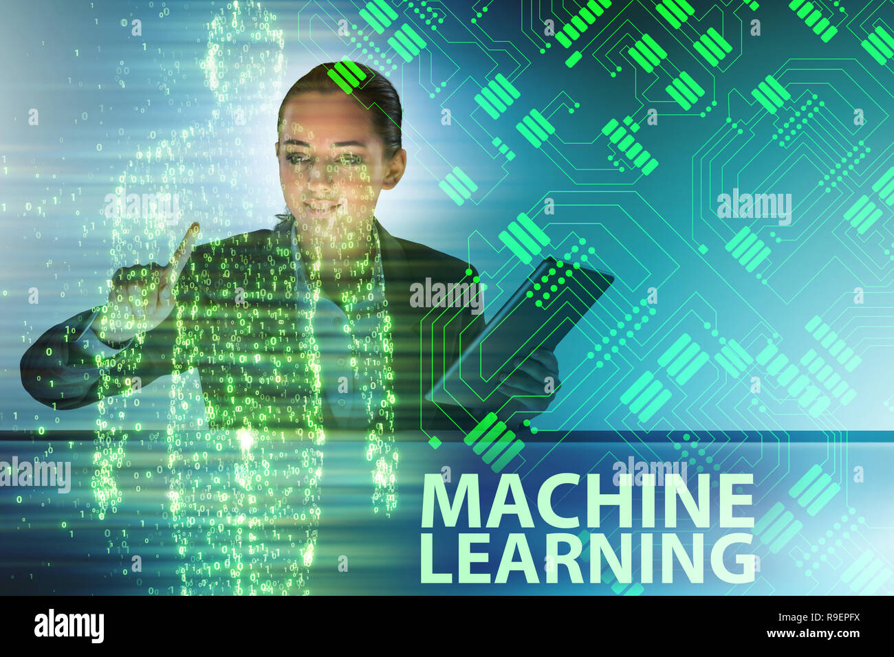 Machine learning concept as modern technology Stock Photo - Alamy