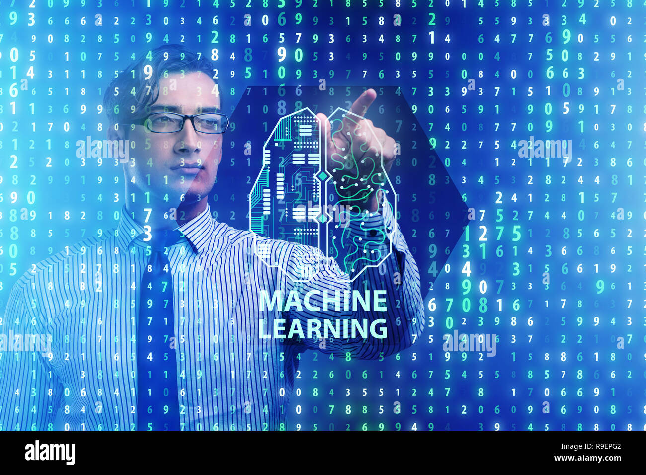 Machine learning concept as modern technology Stock Photo - Alamy