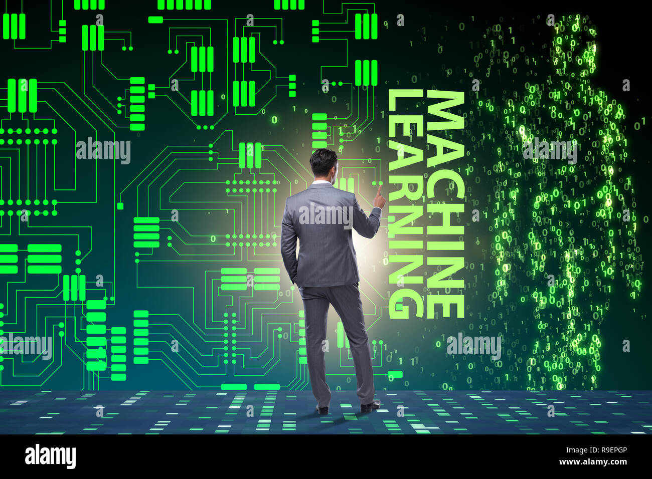 Machine learning concept as modern technology Stock Photo - Alamy